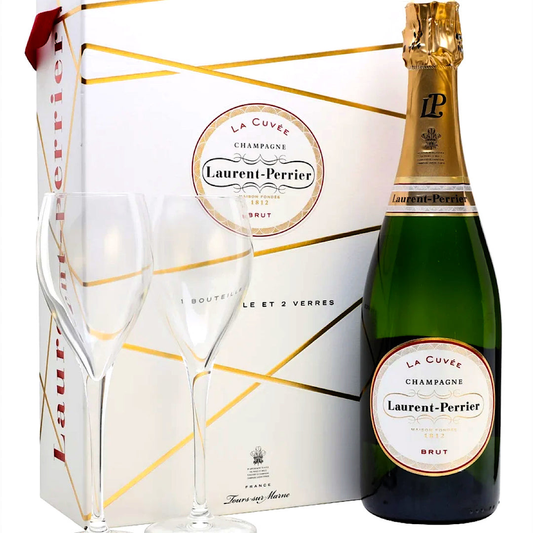 Laurent Perrier La Cuvee Brut Champagne 75cl 2 Glasses Gift Set North South Wines