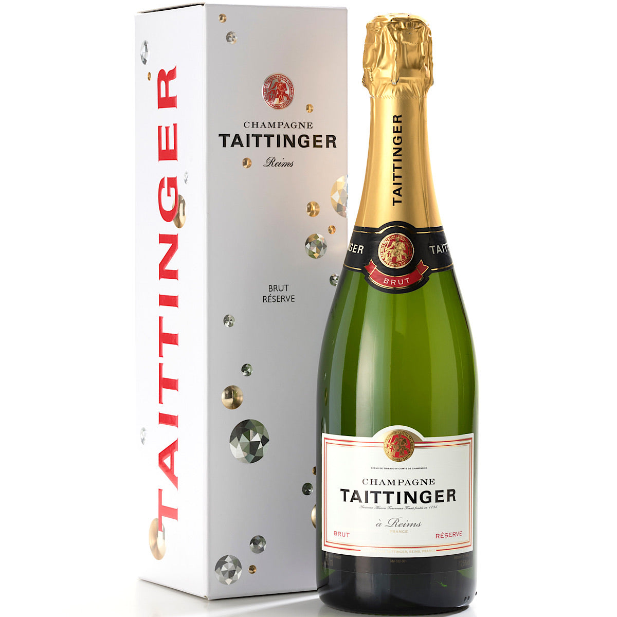 Taittinger Brut Reserve NV Champagne Gift Box 6 Bottle Case 75cl ...